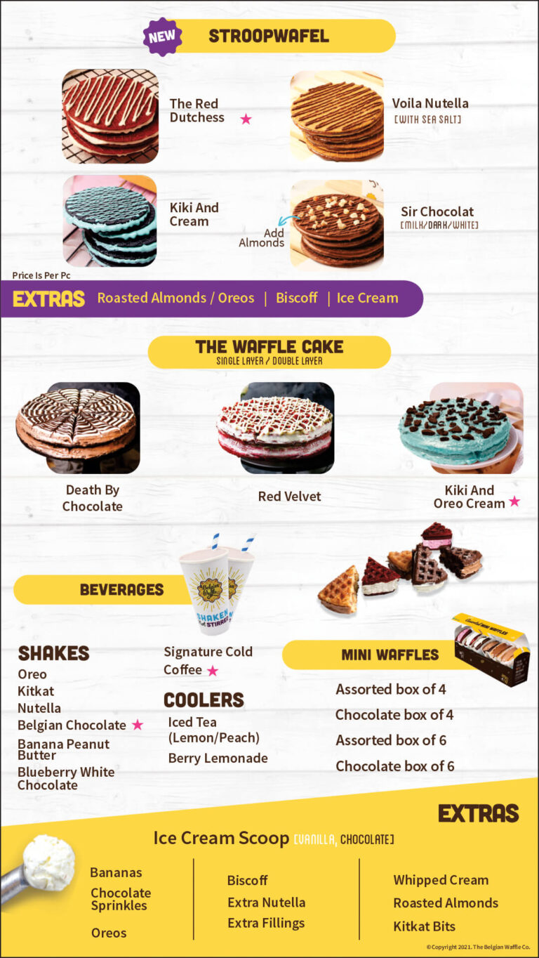 Menu - The Belgian Waffle Co