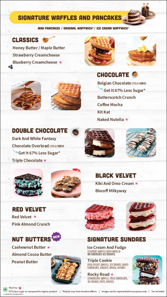 Menu - The Belgian Waffle Co