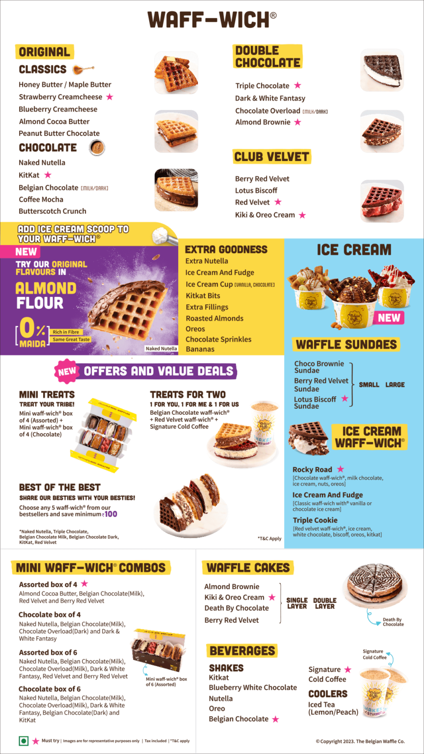 Menu - The Belgian Waffle Co